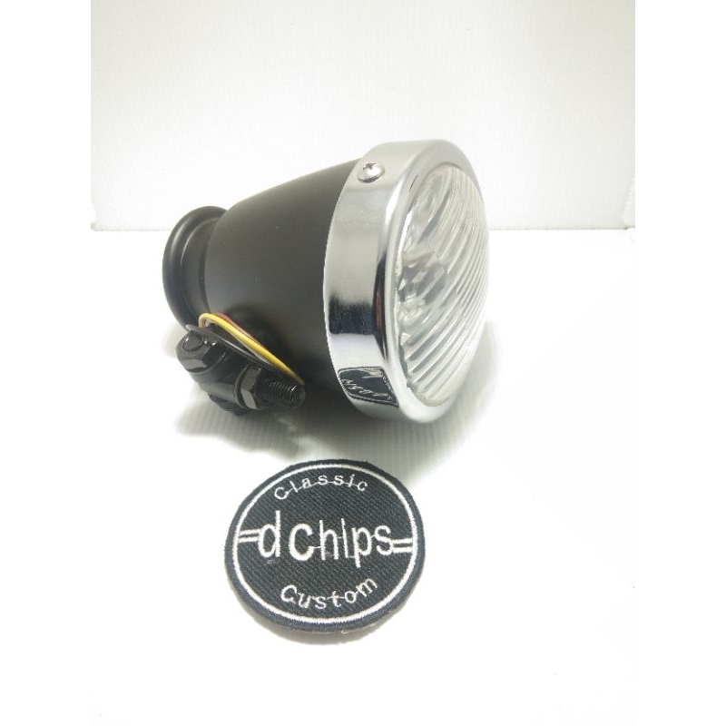 Jual headlamp custom, lampu depan motor ronteng, roundtank universal ...