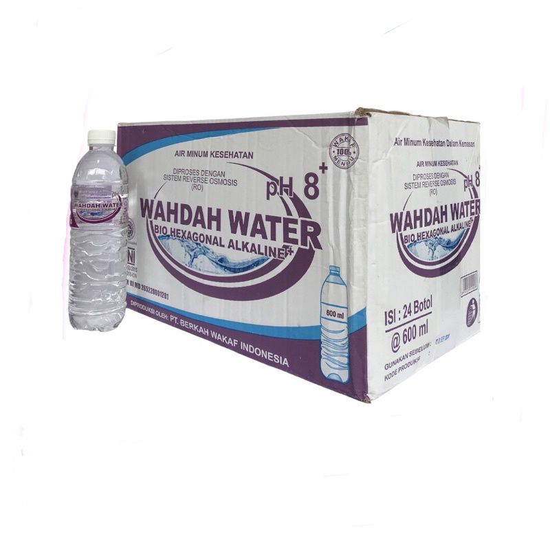 Jual Air Mineral Air Minum Botol Wahdah Water pH 8+ Dos Isi 24 Botol ...