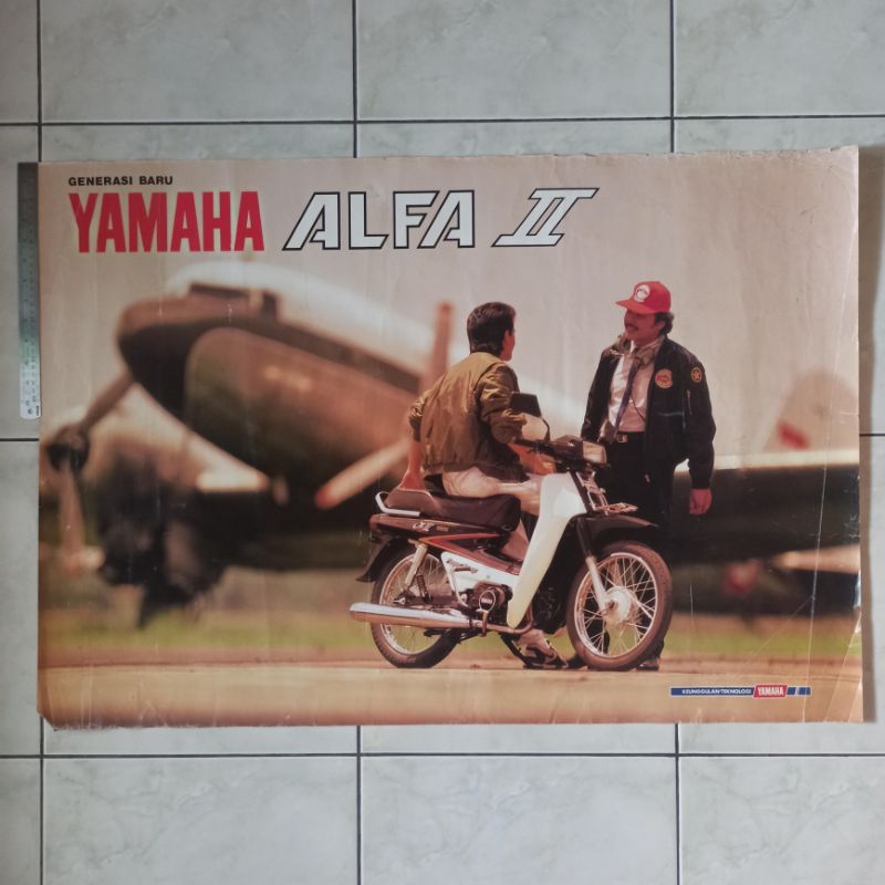 Jual Poster brosur katalog iklan jumbo jadul lawas ex dealer Yamaha Alfa II Alfa 2 Alfa2 Black ...