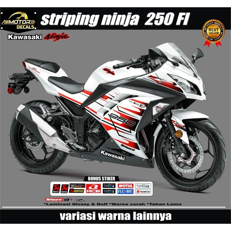 Jual Stiker Kawasaki Ninja 250 Fi Old Variasi Grafis Simpel / Striping ...