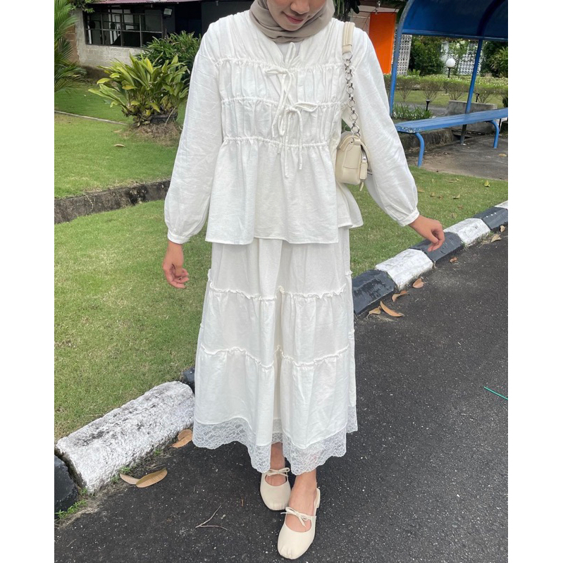 Jual AYNÉ Zhirelle Set Baju Muslim Wanita Modern Bahan Katun Linen ...