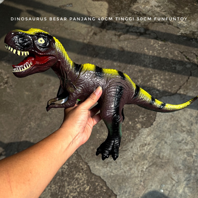Jual mainan anak dinosaurus t-rex besar ukuran panjang 40cm ada suara ...