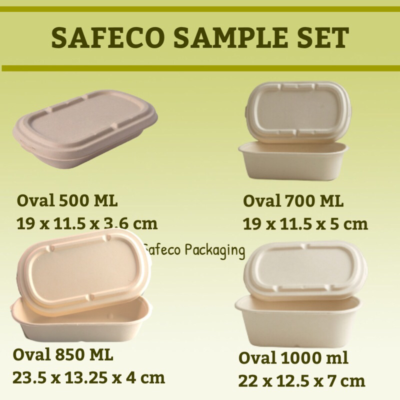 Jual Safeco Packaging Bagasse Sample Set Box Packaging Kotak Tempat ...