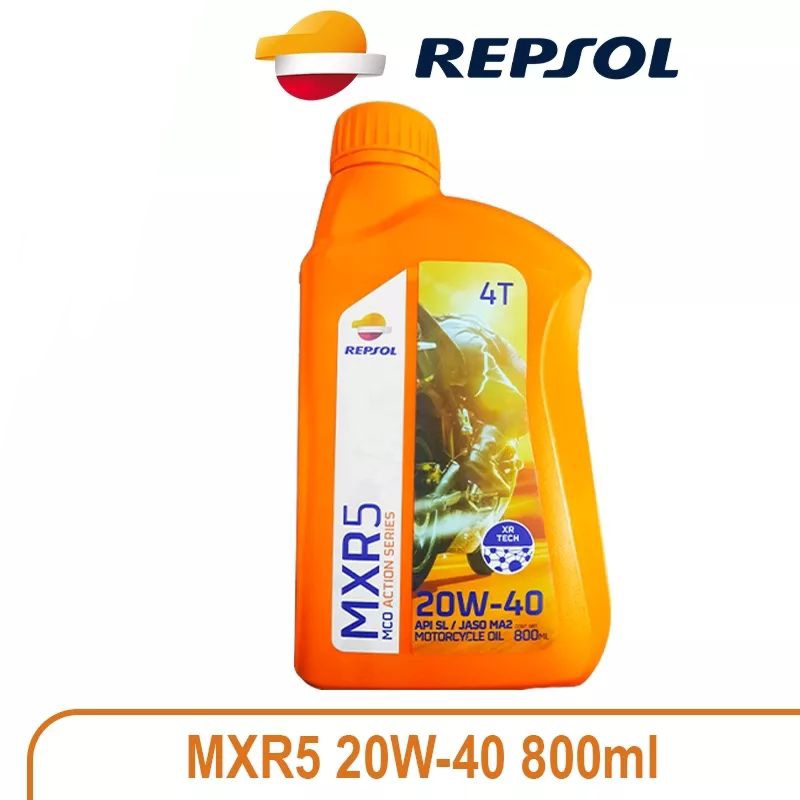 Jual Oli Mesin Motor REPSOL MXR5 SAE20W-40 800ml OLI MESIN MOTOR 4T ...