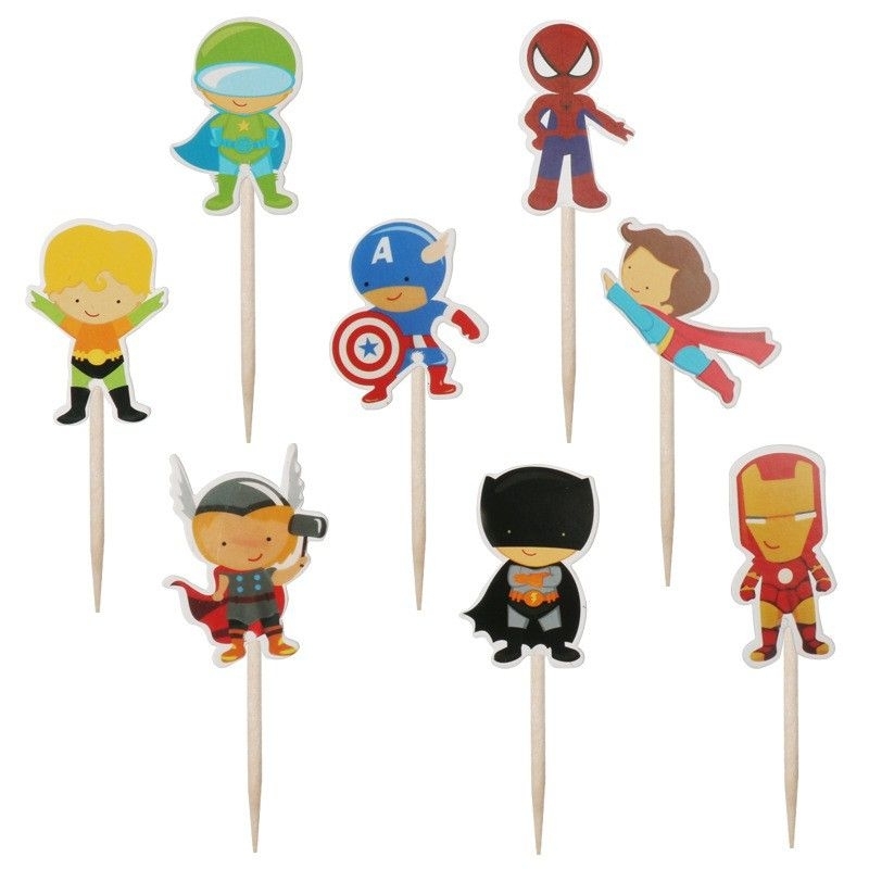 Jual Topper Superhero Kertas, Topper Cupcake Superhero, Hiasan Kue ...