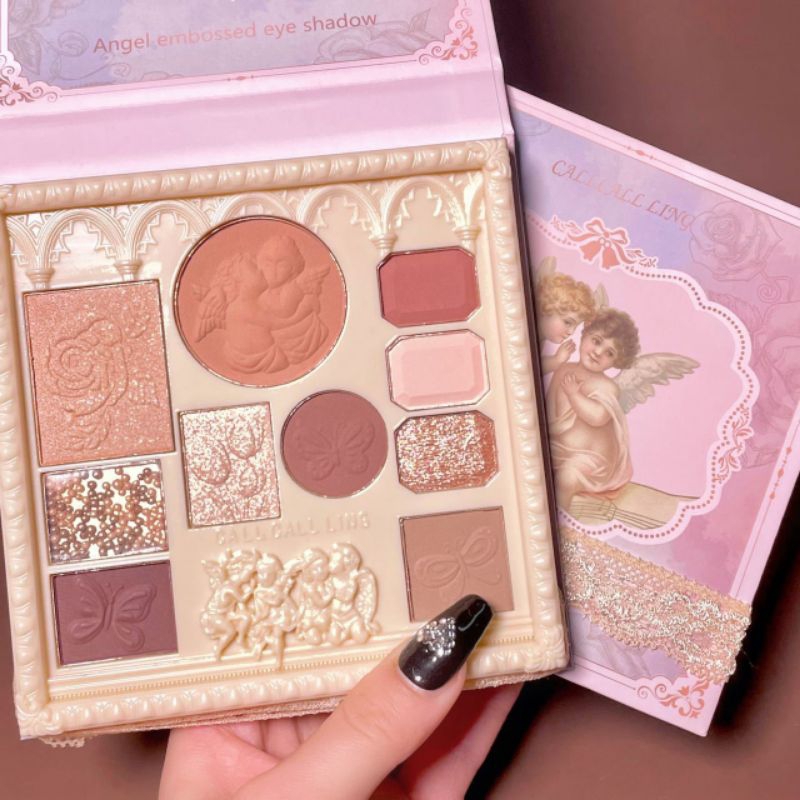 Jual eyeshadow palette vintage CallCall Ling Lace Angel Embossed ...