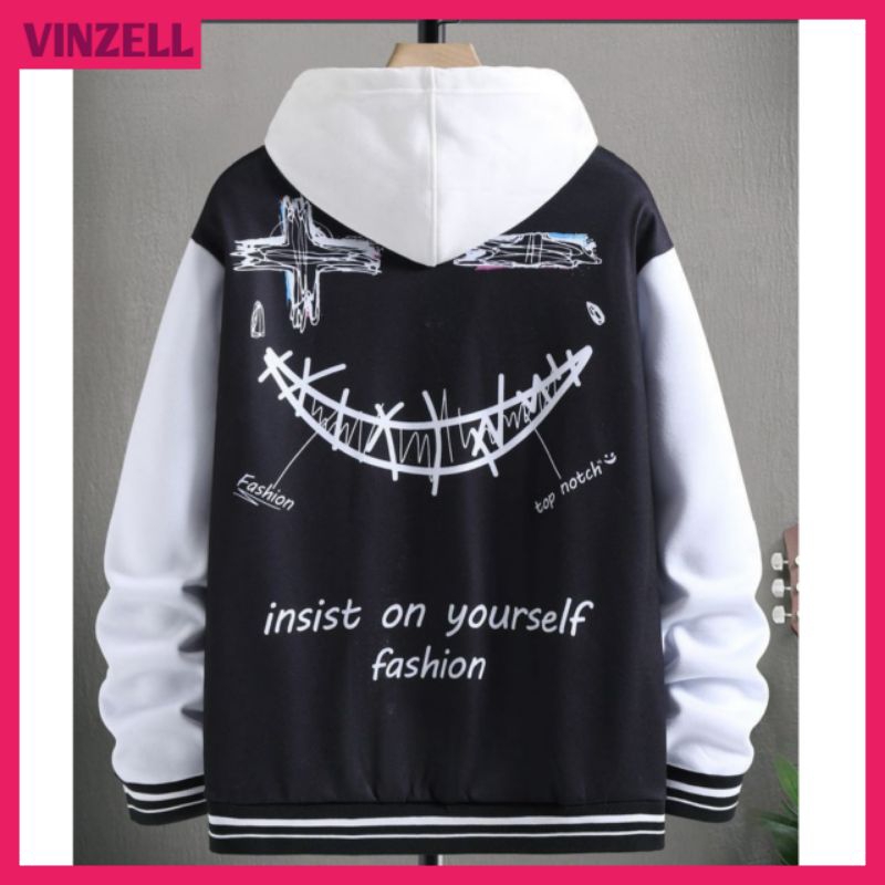 Jual JAKET VARSITY BASEBALL JUMBO (S-6XL)LOGO SMILE INISIAL JACKET ...