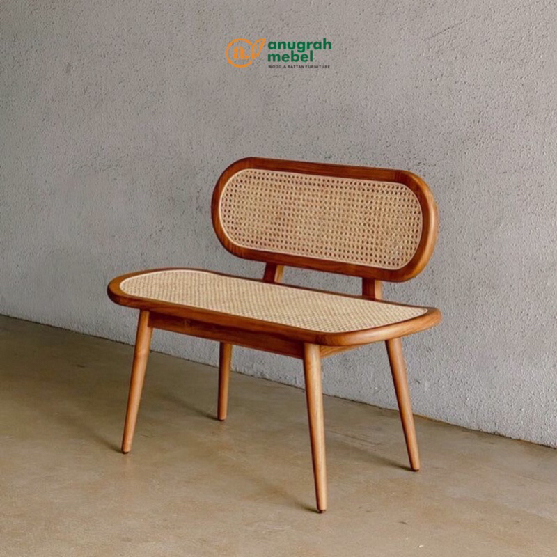 Jual Bench Rotan / Bangku Kayu Jati Rotan | Shopee Indonesia