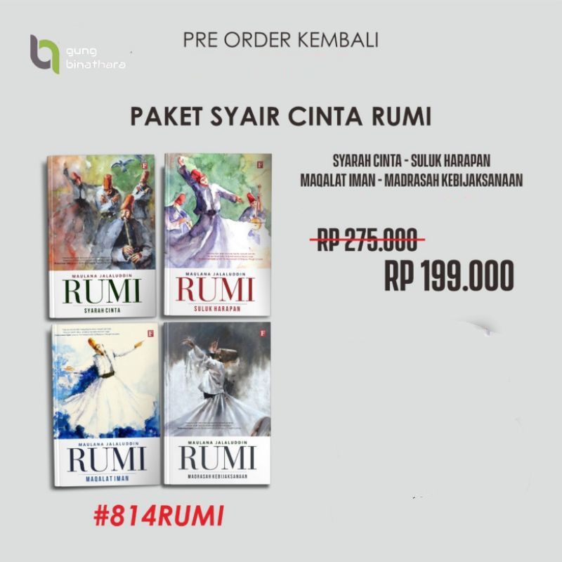 Jual PAKET SYAIR CINTA RUMI Maulana Jalaluddin Rumi Syarah Cinta ...