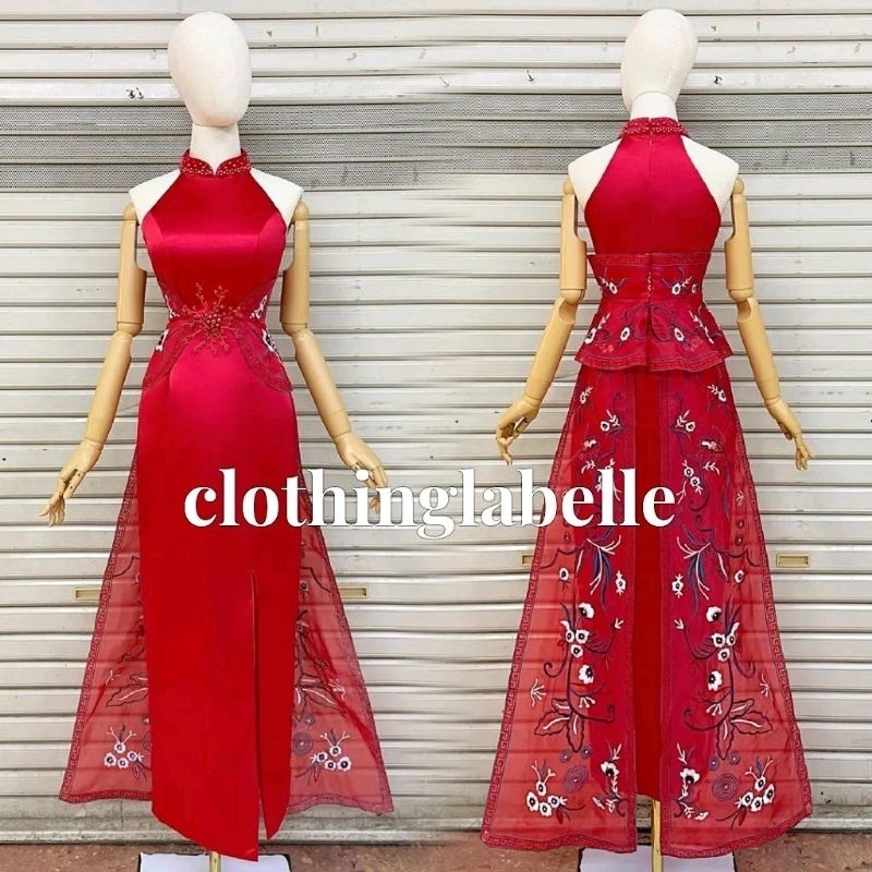 Jual Cheongsam sangjit party dress | Shopee Indonesia