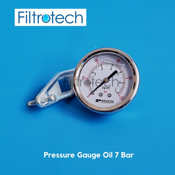 Jual Pressure Gauge Oil 7 Bar / 10 bar/ 15 bar/ 20 bar/25 bar Drat ...