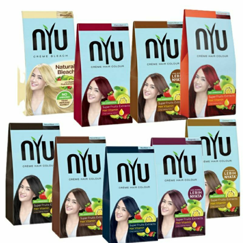 Jual Semir Rambut Nyu Cream Hair Colour Tanpa Ammonia (Kemasan Dus ...