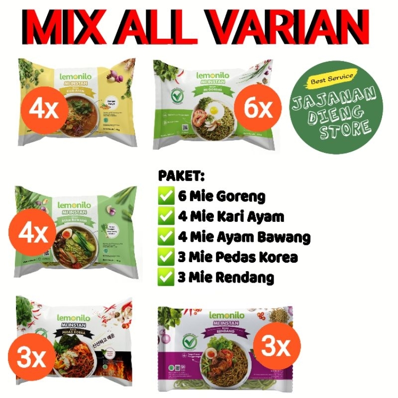 Jual Lemonilo Mie Instal All Varian - Mie Goreng | Kari Ayam | Ayam ... Jual Lemonilo Mie Instal All Varian - Mie Goreng | Kari Ayam | Ayam ...