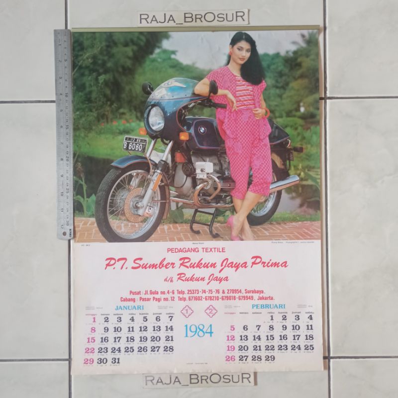 Jual Kalender jadul lawas tahun 1984 lengkap Poster iklan Yamaha RX ...