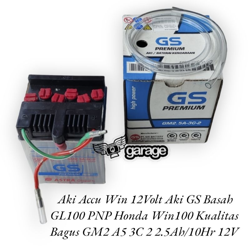 Jual Aki win 12volt Accu Win 12Volt Aki GS Basah GL100 PNP Honda Win100 Kualitas Bagus GM2 A5 3C ...
