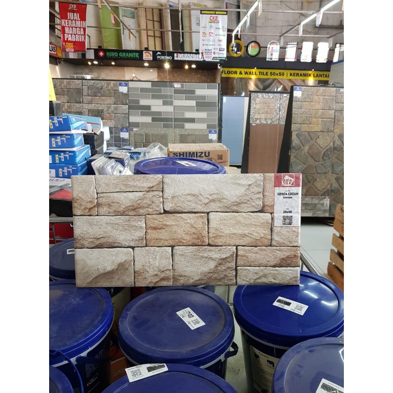 Jual KERAMIK DINDING BATU ALAM 20X40 GENOA SERIES ASIA TILE KW 1 / G1 ...