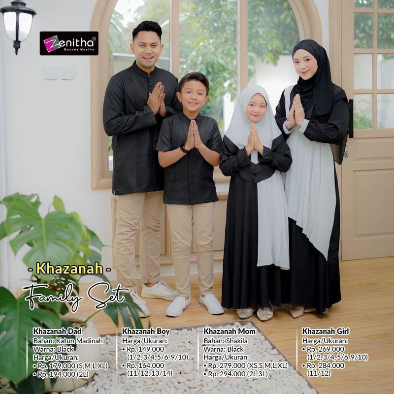 Jual Sarimbit couple keluarga Zenitha Khazanah black | Shopee Indonesia