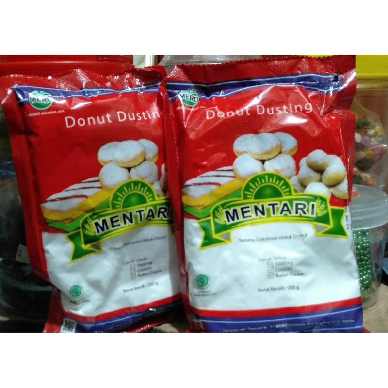 Jual mentari gula donat 200g / donut dusting 200g / gula dextrose 200g ...
