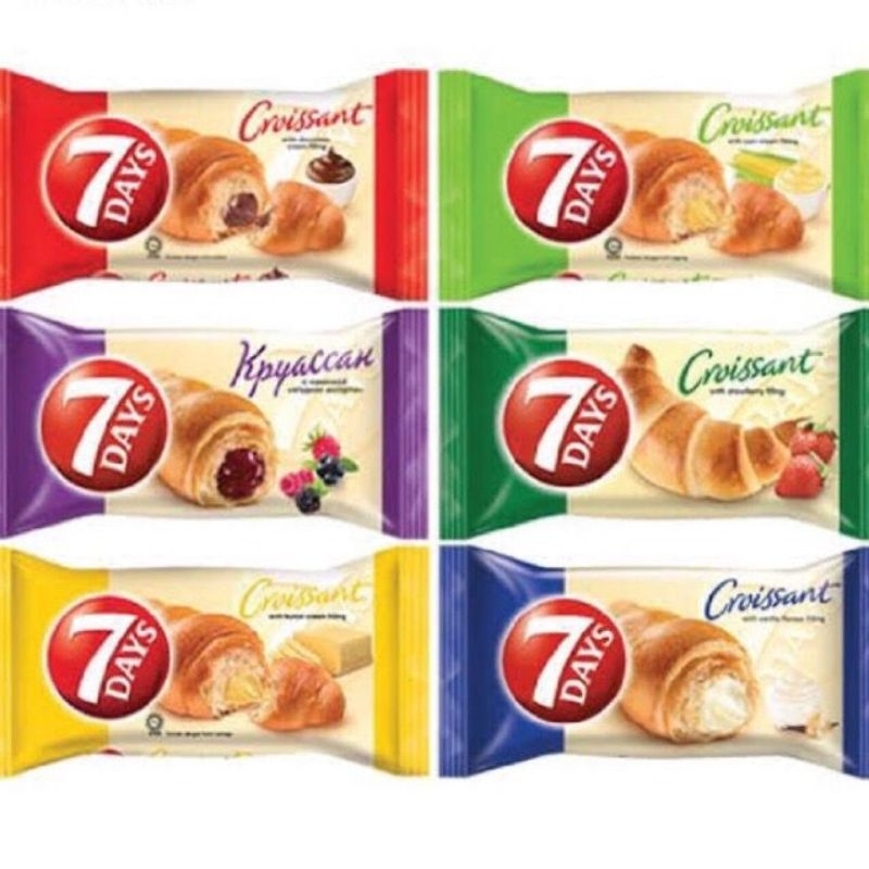 Jual Ready Stock ECER Roti 7 Days Croissant rasa Coklat Starwberry Keju ...