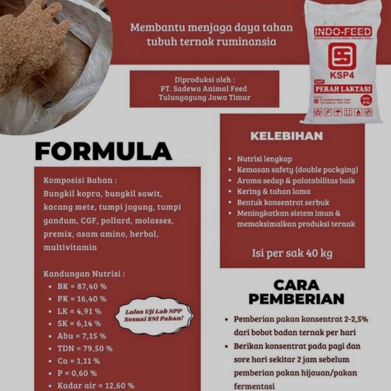 Jual Konsentrat Indofeed / Konsentrat Sapi Kambing Domba murah ...