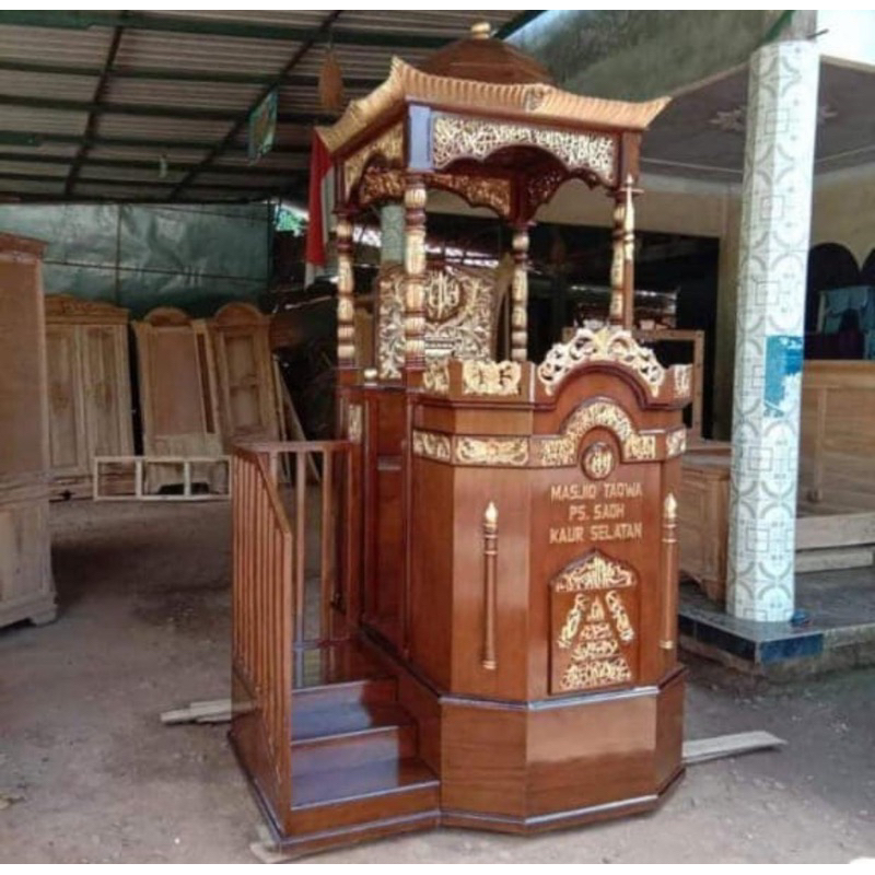 Jual Mimbar masjid tingkat kubah kayu jati | Shopee Indonesia