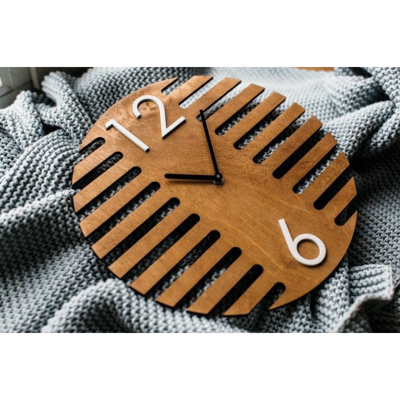 Jual Jam angka 12 6 kayu jati / jam dinding kayu jati model jari ...