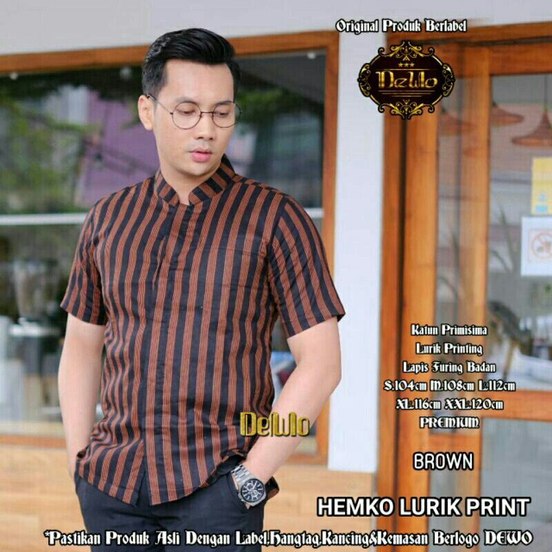 Jual Hem lurik primisima Hem seragam tradisional By Dewo ukuran s m l ...