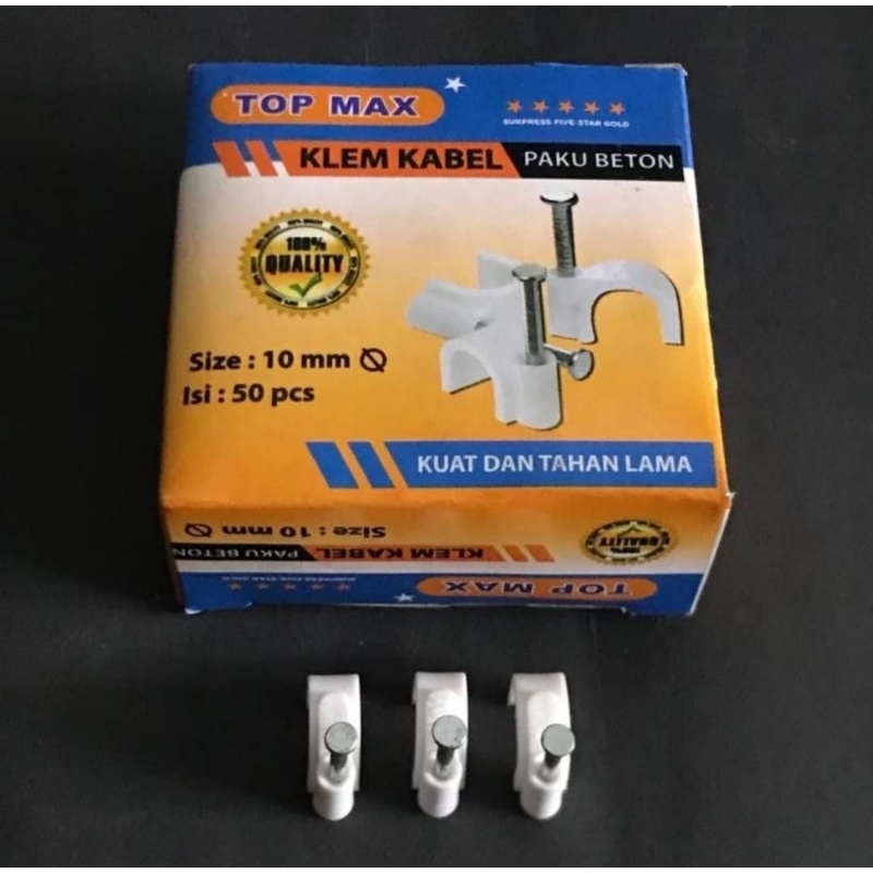 Jual Klem Kabel Paku Beton 10mm (Isi 50pcs) | Shopee Indonesia