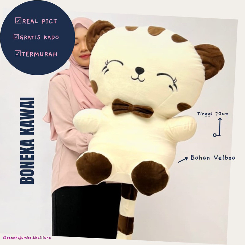 Jual Boneka Kucing Kawai Jumbo 70cm Murah Boneka Kucing Lucu Untuk Kado ...