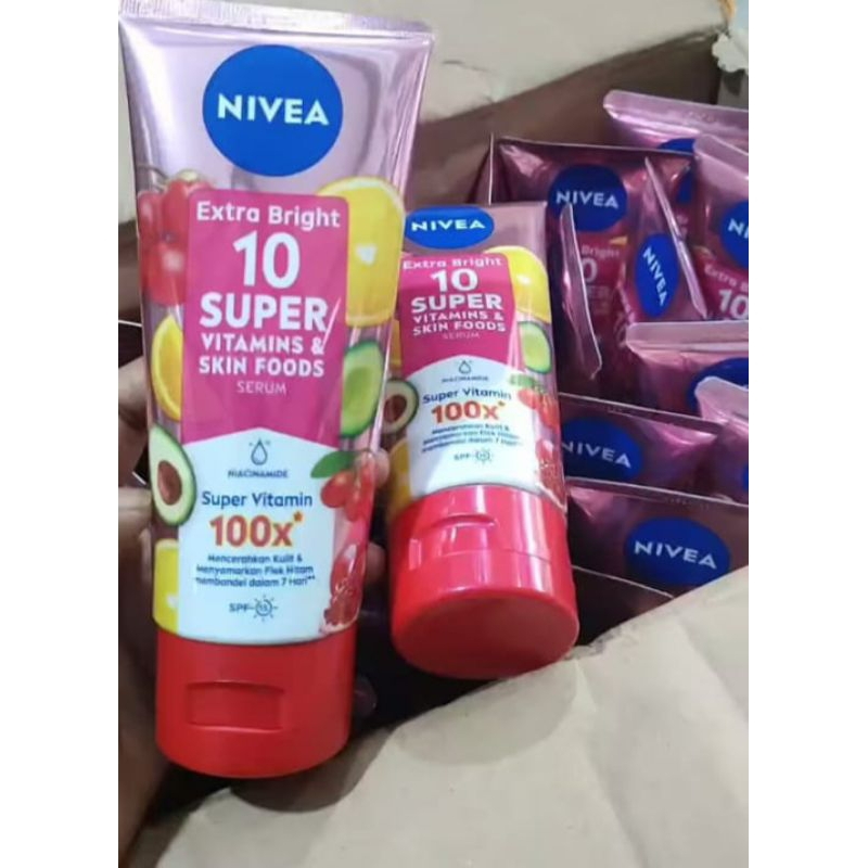 Jual Nivea Extra Bright 10 Super Vitamin & Skin Foods Serum 180ml ...