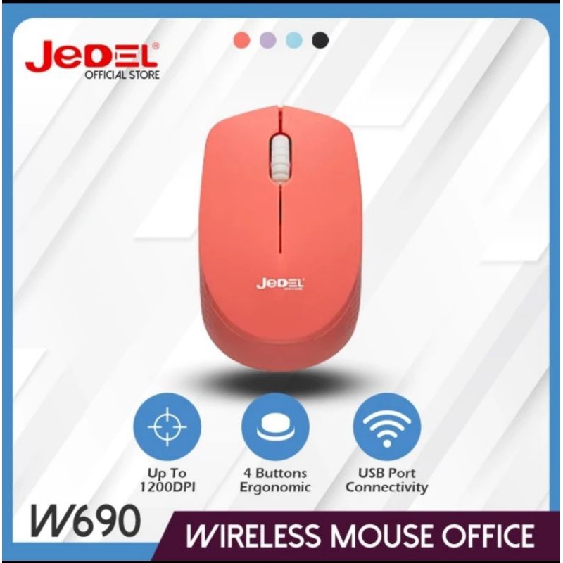 Jual Mouse Wireless Jedel W690 dengan 4 varian warna pastel | Shopee Indonesia