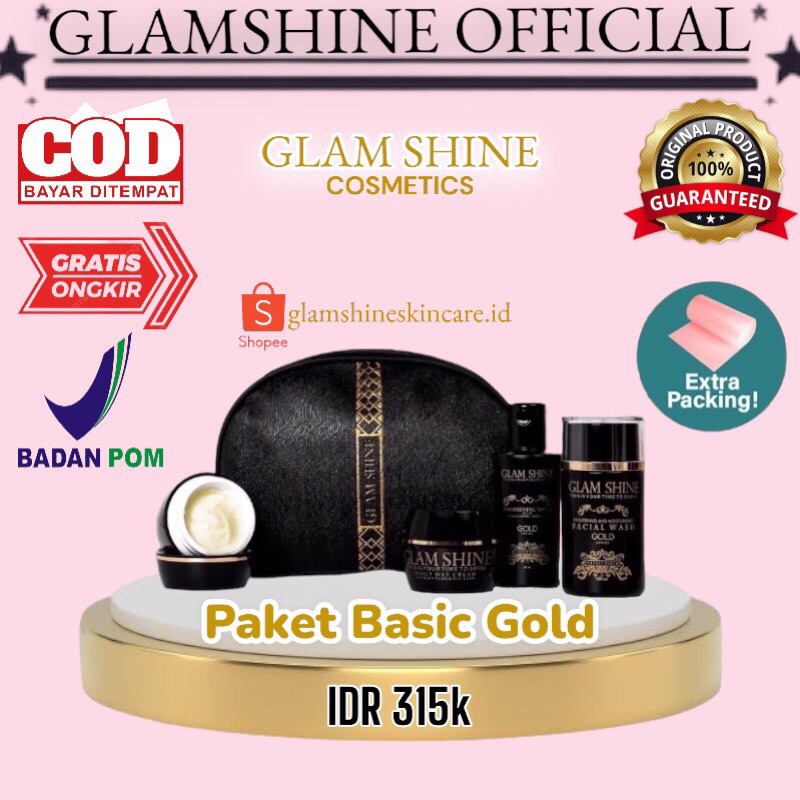 Jual GLAMSHINE PAKET GOLD SERIES 100% ORIGINAL BPOM ( GLAM SHINE ) | Shopee Indonesia