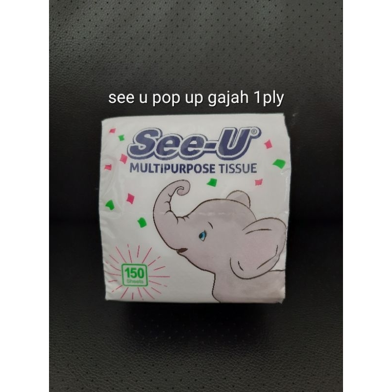 Jual tisu tissu tissue SEE-U POP UP GAJAH multipurpose SGP 150sheets ...