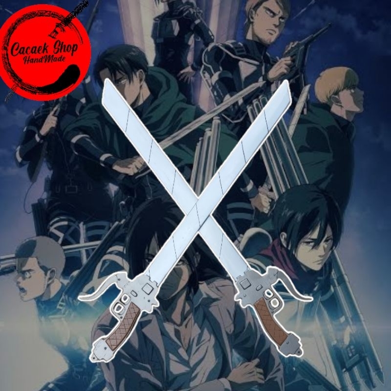 Jual pedang kayu 3d manuver attak on titan cosplay anime | Shopee Indonesia