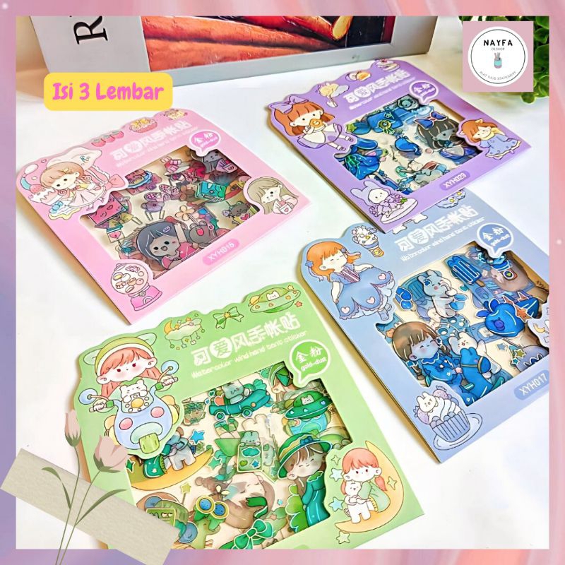 Jual Sticker Motif Girl Isi 3 Lembar Kode XYH-30 Sticker Viral ...