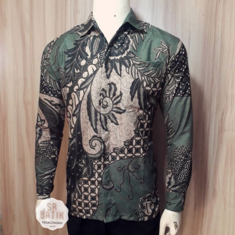 Jual Size M L XL XXL BSWART Batik HRB026 Kenongo Hem Batik Kate Ijo ...