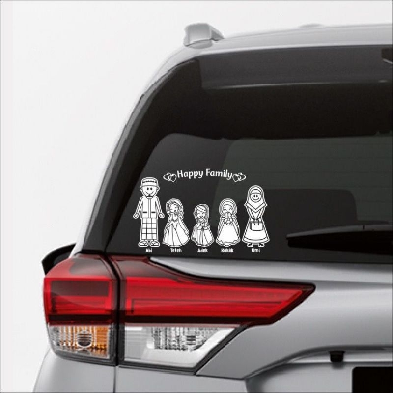 Jual Stiker Happy Family / Stiker Kaca Mobil / Stiker Mobil / Stiker ...