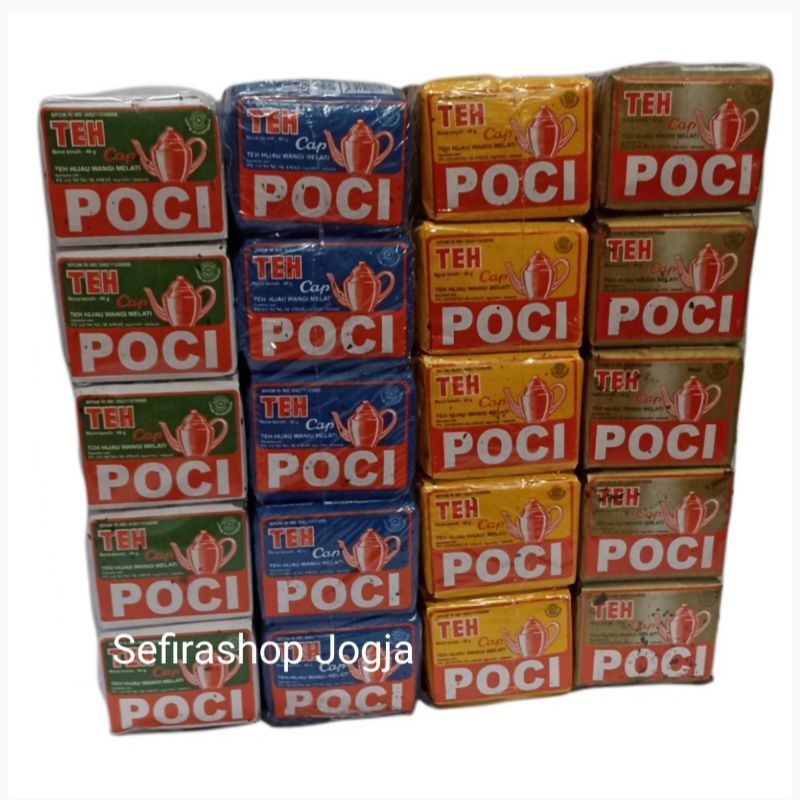 Jual Teh POCI Tubruk 40 Gram Kemasan Gold / Biru / Kuning / Hijau ...