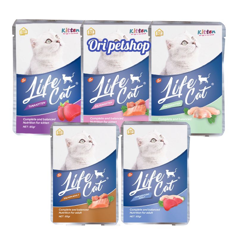 Jual ( 24 pcs ) Makanan kucing life cat sachet 85gr Life Cat Pouch ...