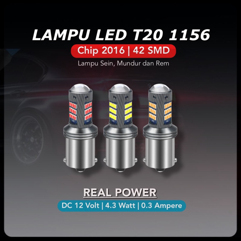 Jual Lampu LED mobil T20 1156 BAU15S BA15S Chip 2016 - 42 Mata Lensa ...