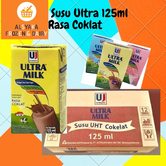 Jual Ultra Susu UHT 125ml Rasa Coklat/Full Cream/Strawberry (1 Carton isi 40pcs) | Shopee Indonesia