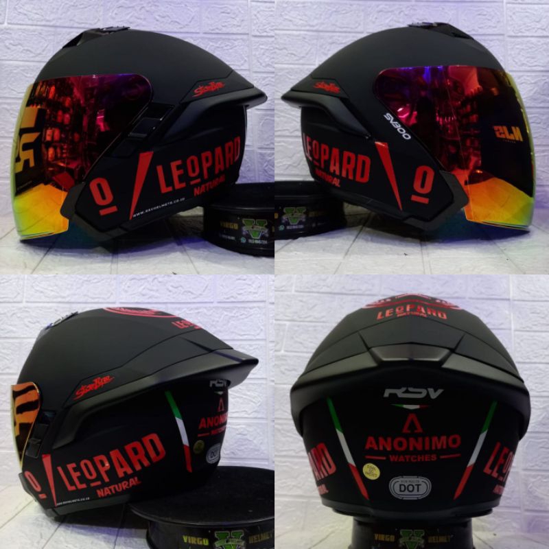 Jual RSV SV00 BLACK DOFT PAKET GANTENG LEOPARD RED VISOR IRIDIUM ...