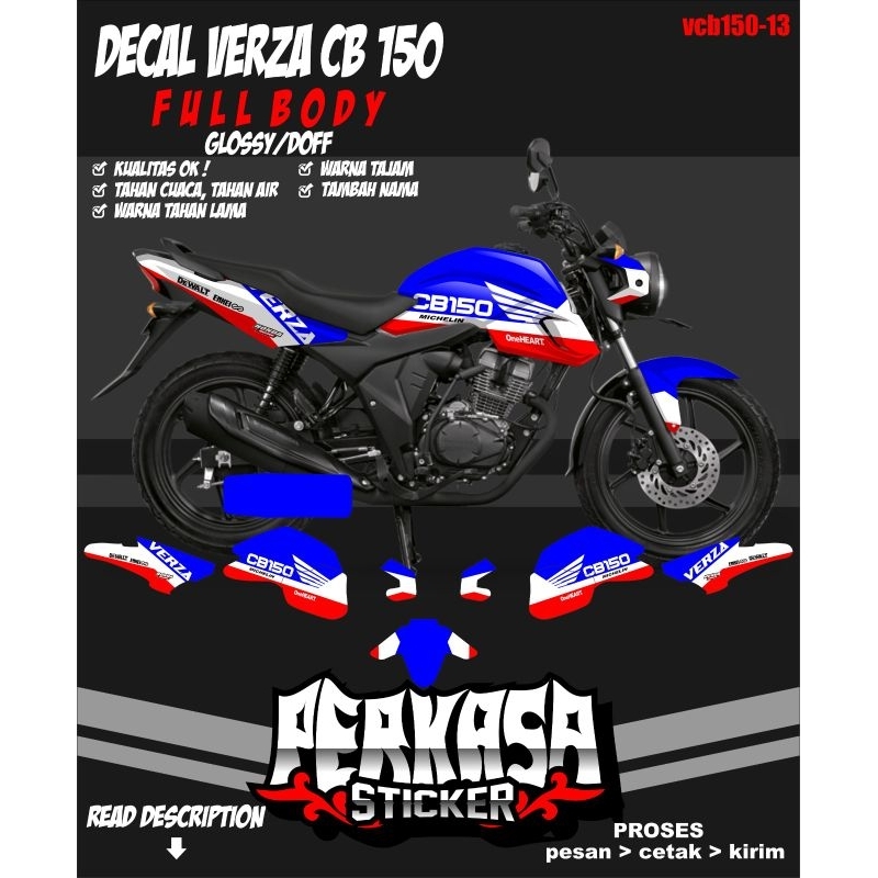 Jual decal Cb 150 VERZA full body keren (vcb150-13) -perkasa sticker ...
