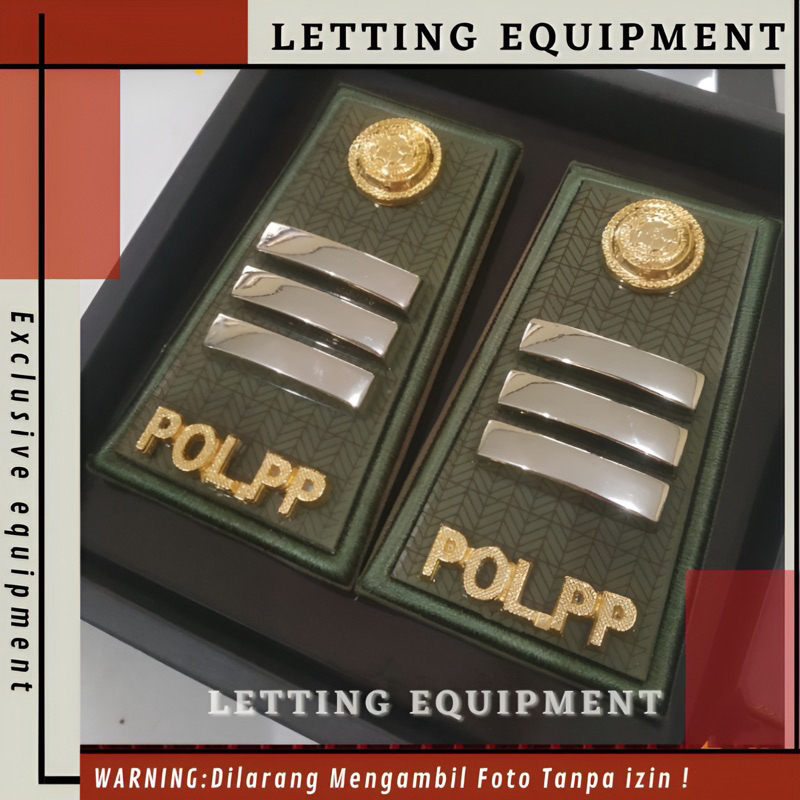 Jual Pangkat POL PP pdh Golongan 2C mika kilap lis bordir Logo Tameng ...