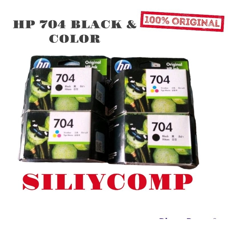 Jual TINTA HP 704 BLACK & TRI COLOR ORIGINAL | Shopee Indonesia