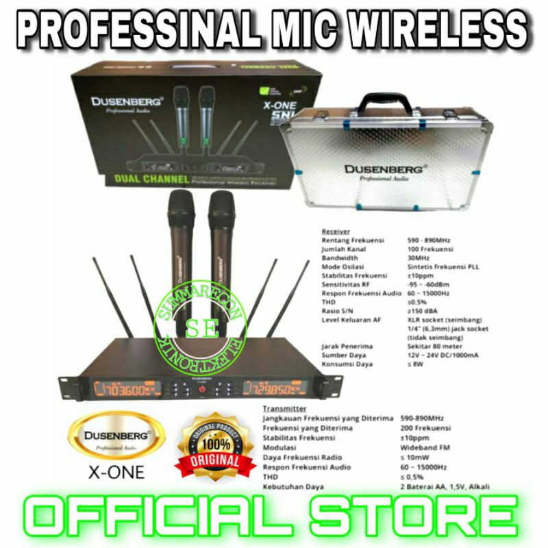 Jual mic wireless original dusenberg x one microphone muc karaoke original | Shopee Indonesia