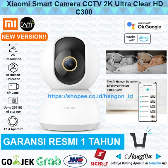 Jual Xiaomi Smart Camera CCTV C300 2K Smart Camera Mi Home Security IP ...