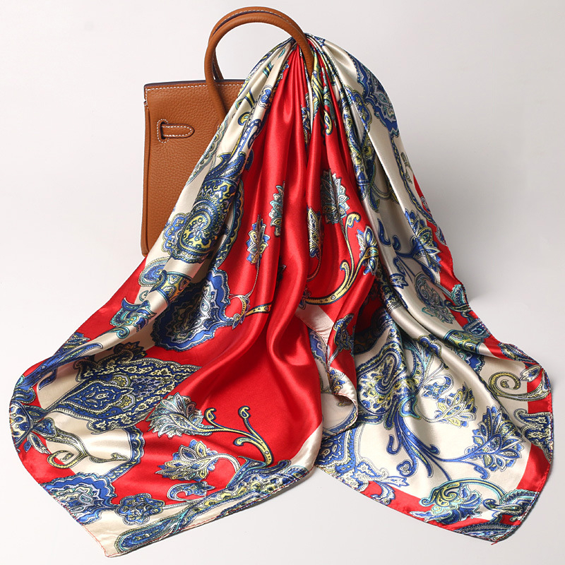 Jual Scraf Syal 90x90cm silk syal leher syal tas kerudung motif batik ...