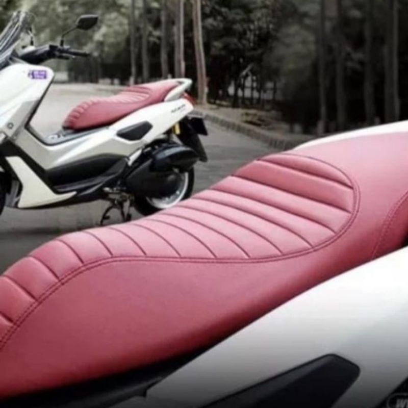 Jual Custom Cover Kulit Jok Motor Maroon Nmax Old All New Nmax ...