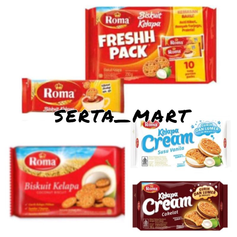 Jual Roma Biskuit Kelapa 300gr - Fresh Pack - Cream Pack 180gr - Cream ...
